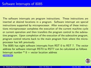 Interrupts of microprocessor 8085 | PDF
