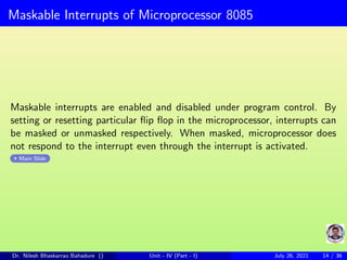 Interrupts of microprocessor 8085 | PDF