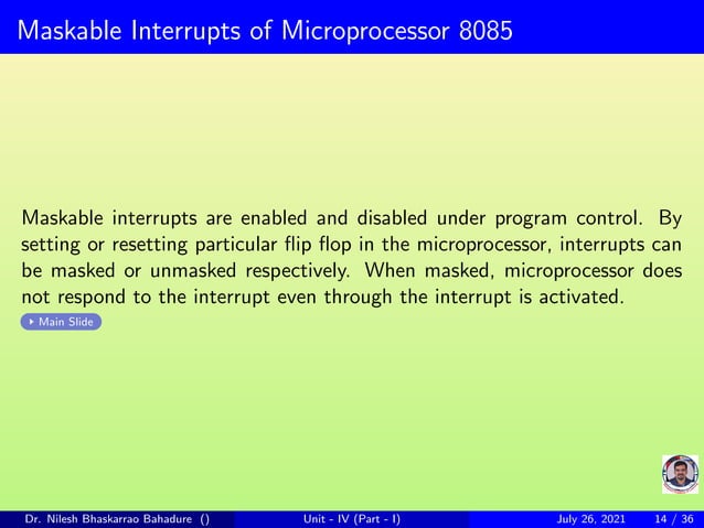 Interrupts of microprocessor 8085 | PDF