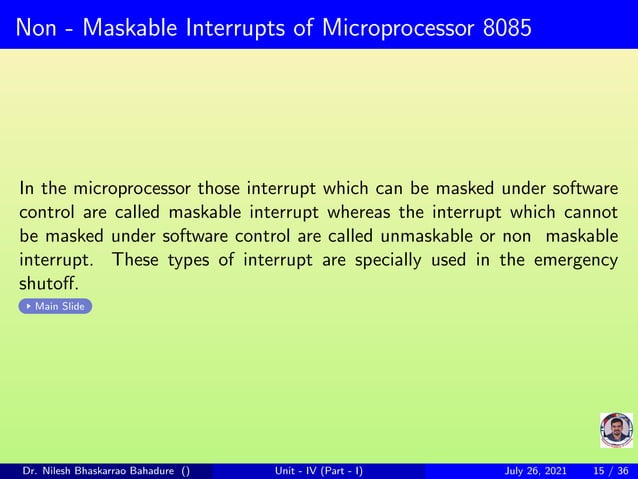 Interrupts of microprocessor 8085 | PDF