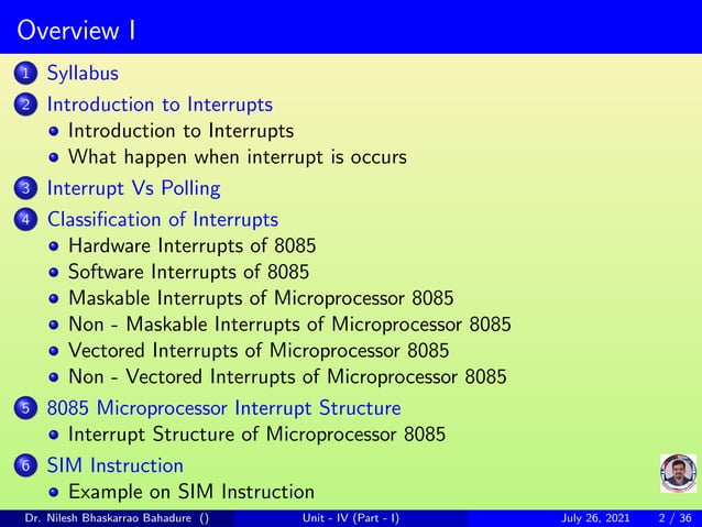 Interrupts Of Microprocessor 8085 Ppt