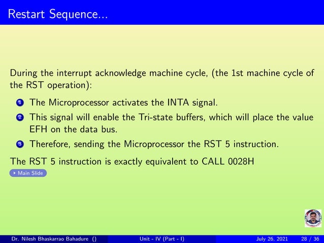 Interrupts of microprocessor 8085 | PDF