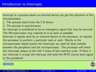 Interrupts of microprocessor 8085 | PDF