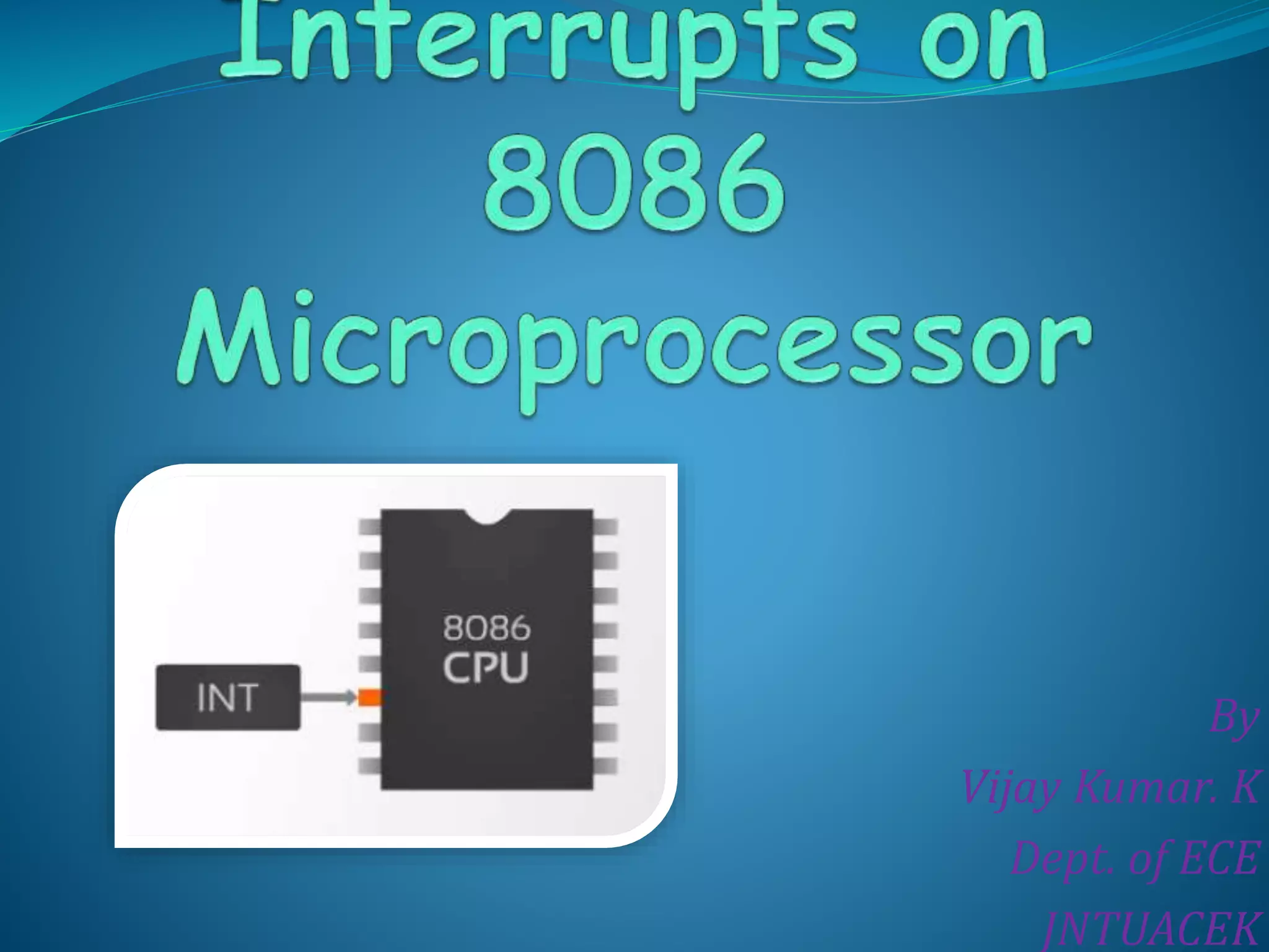 Interrupts on 8086 microprocessor by vijay kumar.k | PPTX