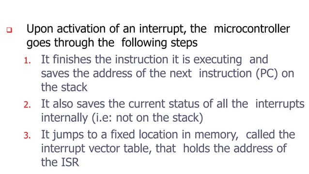 Interrupts programming in embedded C using 8051 | PPT | Free Download
