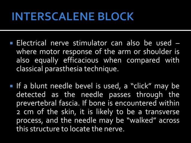 Interscalene & supraclavicular nerve blocks | PPTX