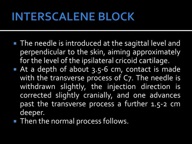 Interscalene & supraclavicular nerve blocks | PPTX