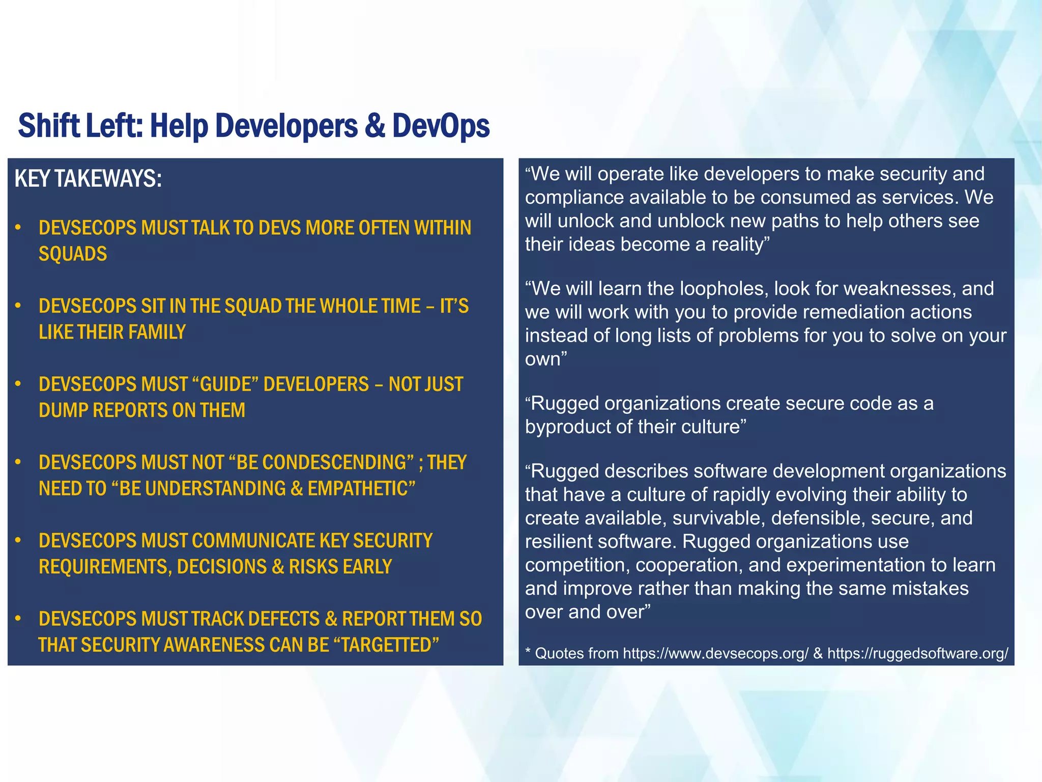 Shift Left Security – Guidance on embedding security for a Digital Transformation in the ...