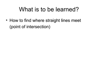 Intersection of lines | PPT