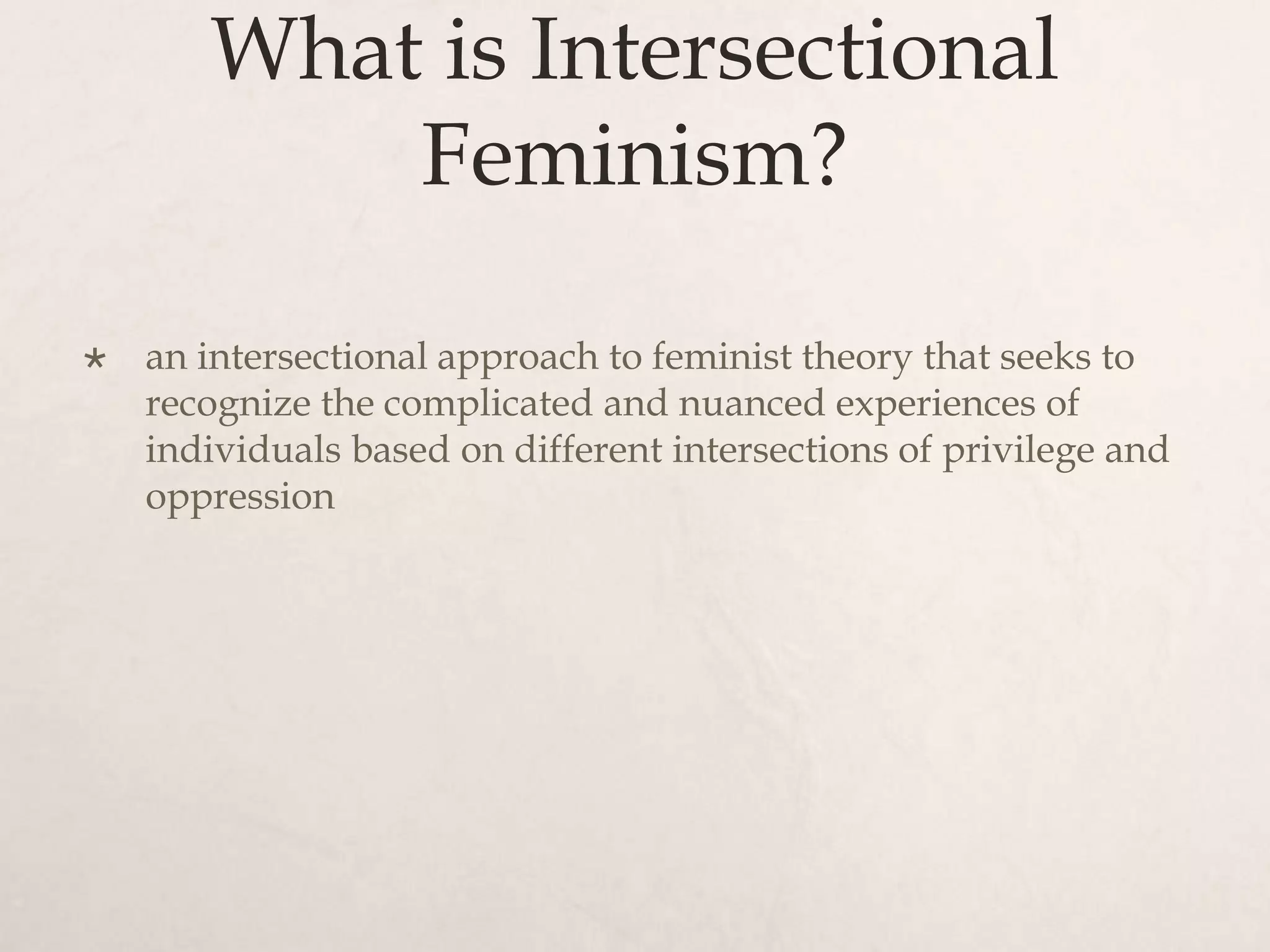 Intersectional Feminism | PPTX