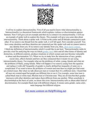 Intersectionality Essay | PDF