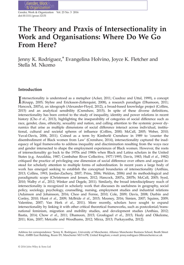 Intersectionality in Organizations | PDF