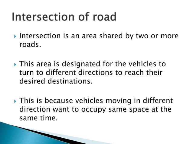 Intersection designs ppt | PPTX | Cycling | Sports