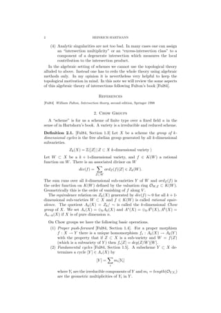 Notes on Intersection theory | PDF