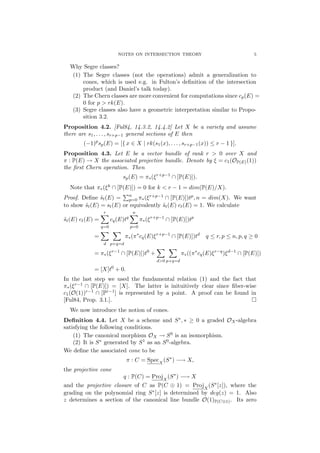 Notes on Intersection theory | PDF