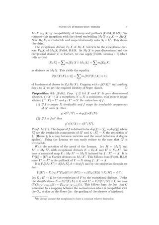 Notes on Intersection theory | PDF