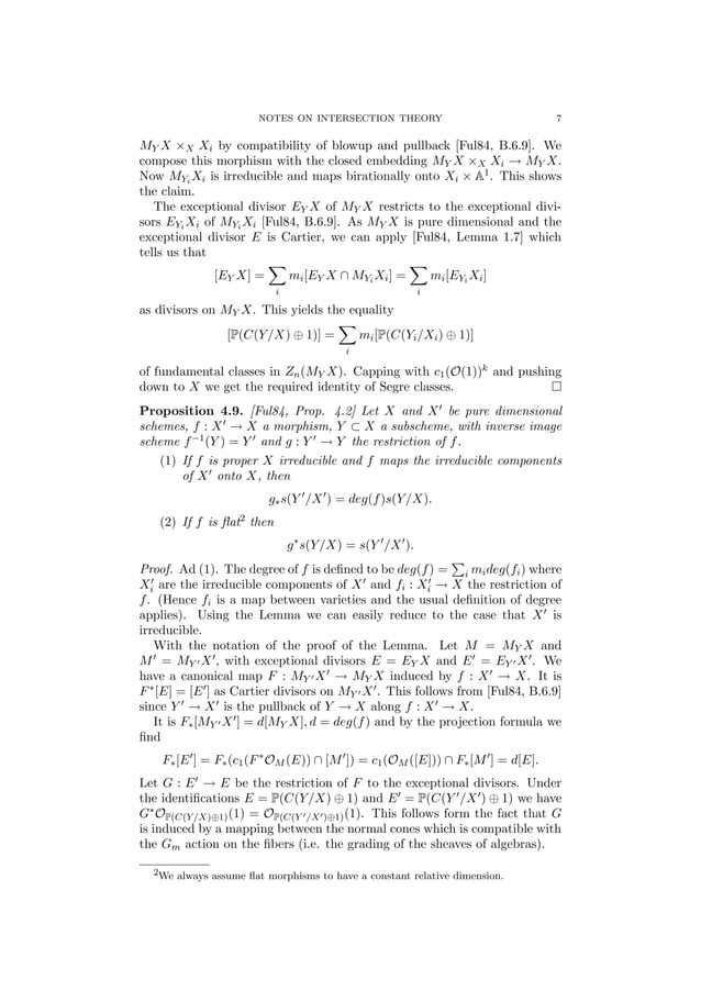 Notes on Intersection theory | PDF