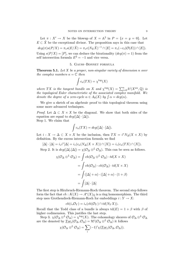 Notes on Intersection theory | PDF