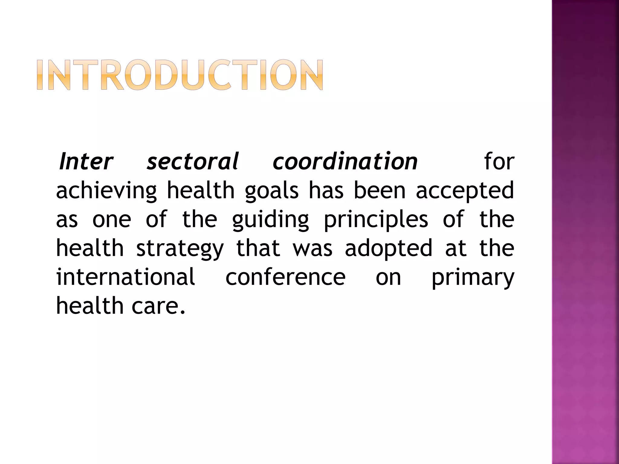Inter sectoral coordination | PPTX