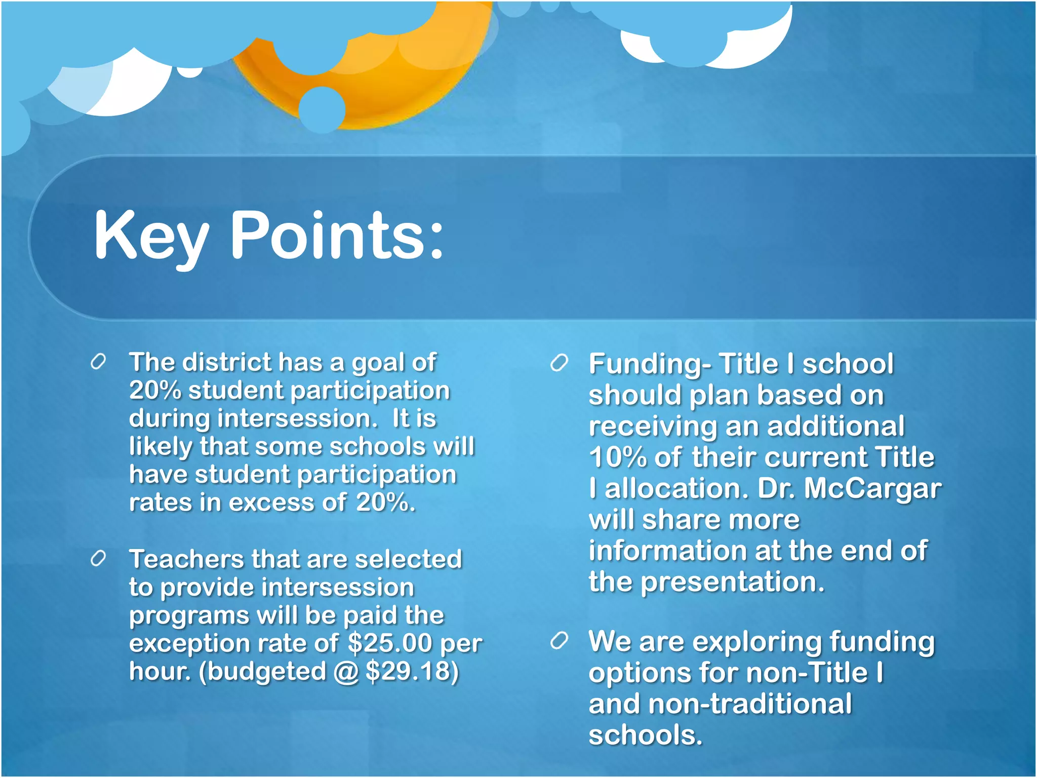 Intersession planning | PPTX