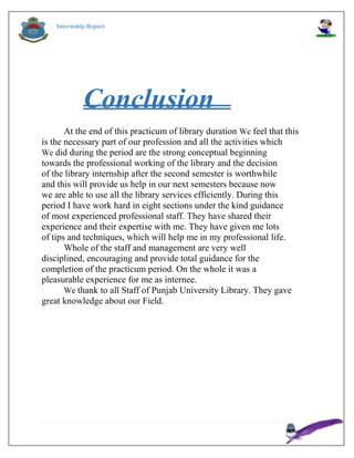 Punjab University Library (Internship Report) 2014 | PDF