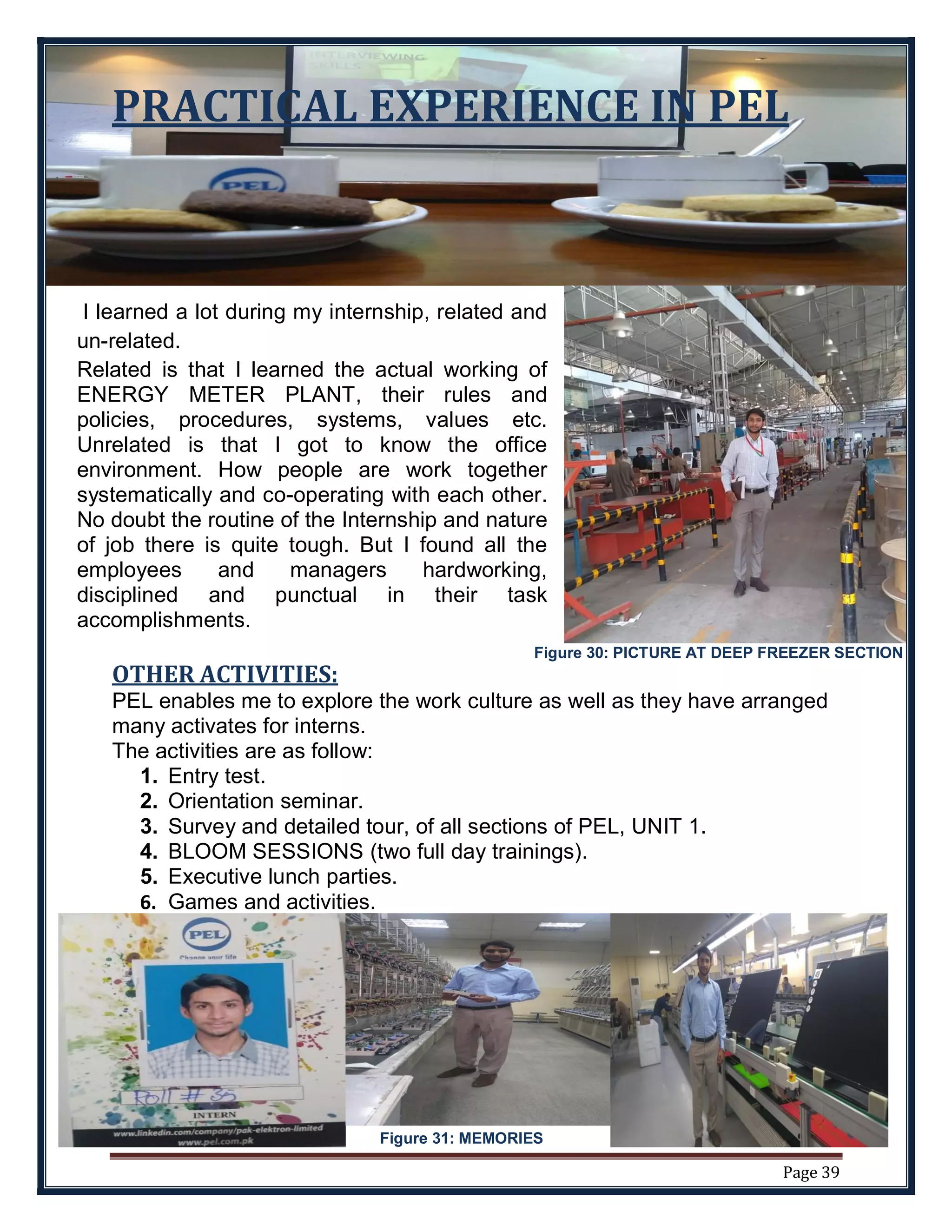 Intership report PAK ELEKTRON LIMITED (PEL) , ENERGY METER PLANT SAAD ...