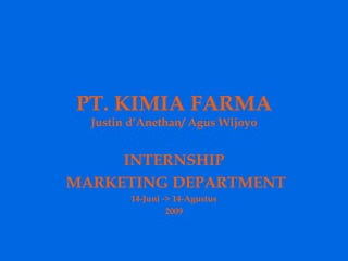 Kimia Farma Intership Review | PPT