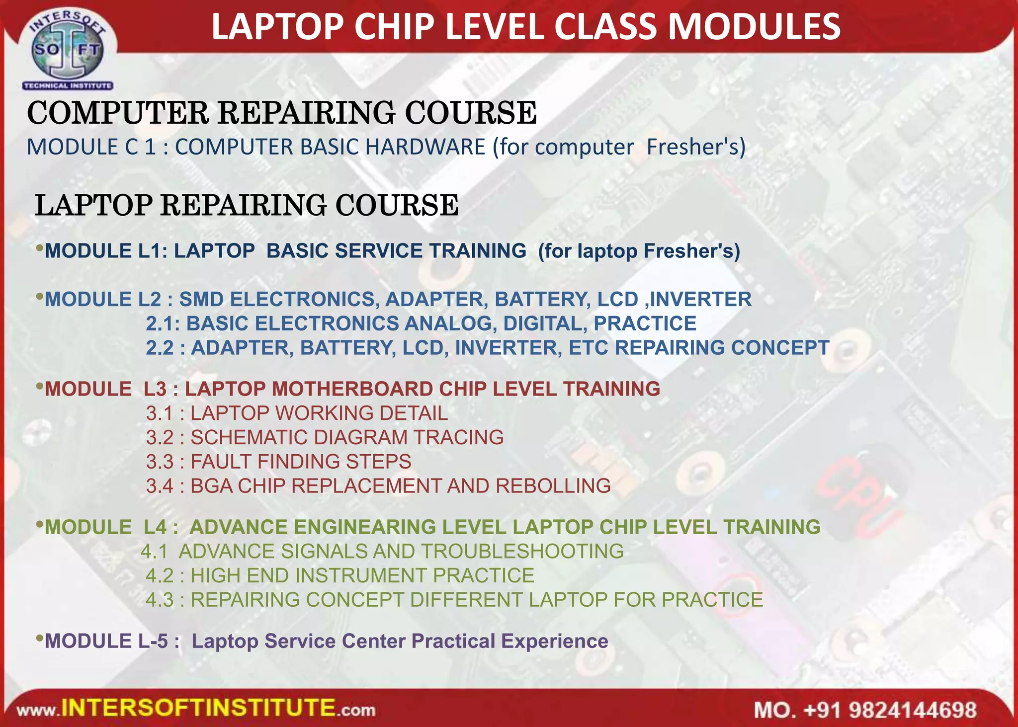 LAPTOP REPAIR TRAINING COURSE DETAIL | PPTX