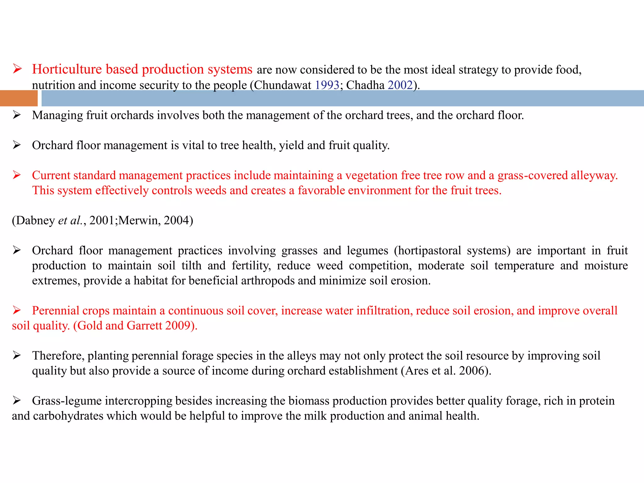 Interspace utilization in fruit orchards for fodder security | PPT