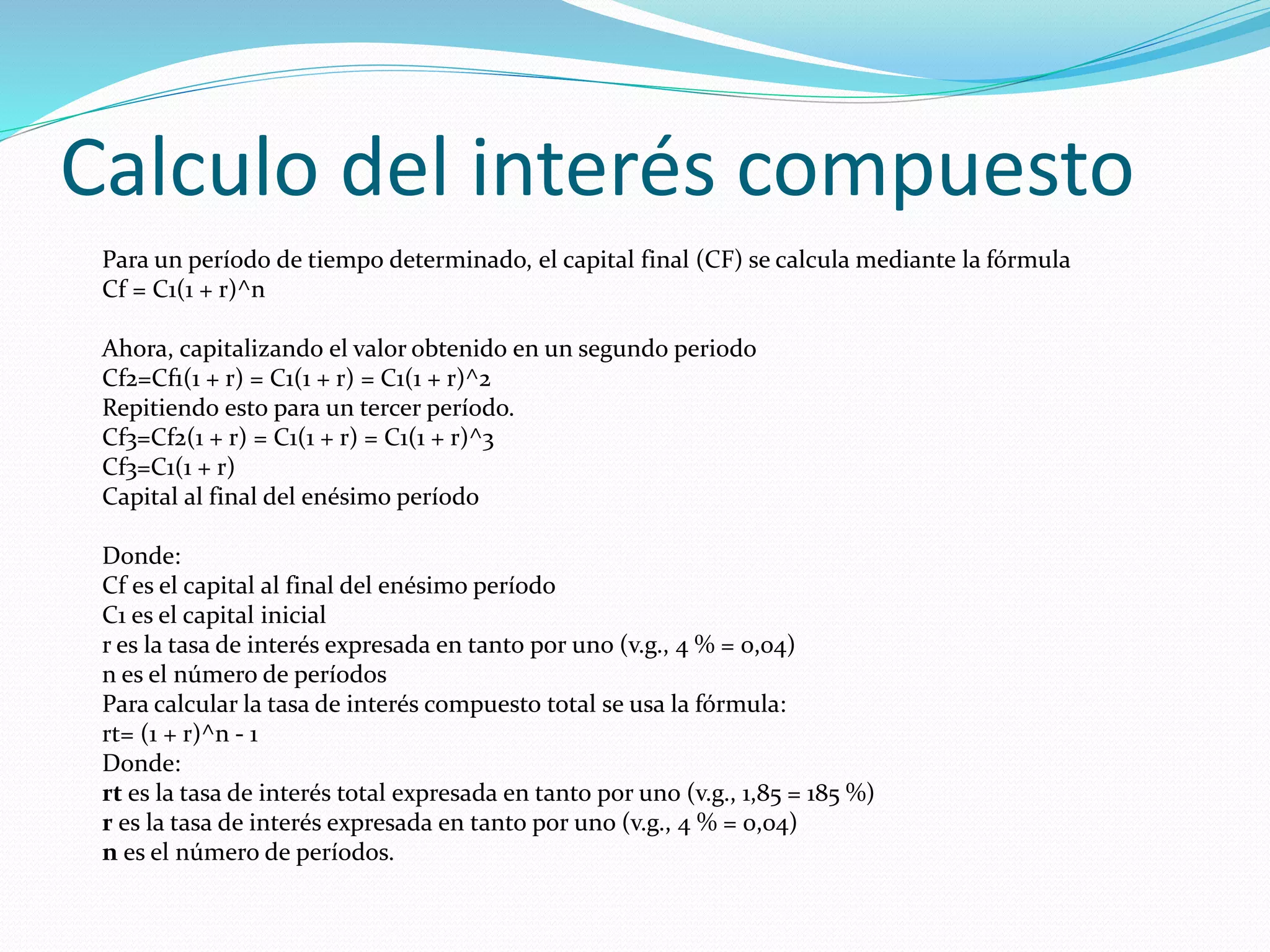 Interés simple, compuesto y diagrama de flujo | PPTX