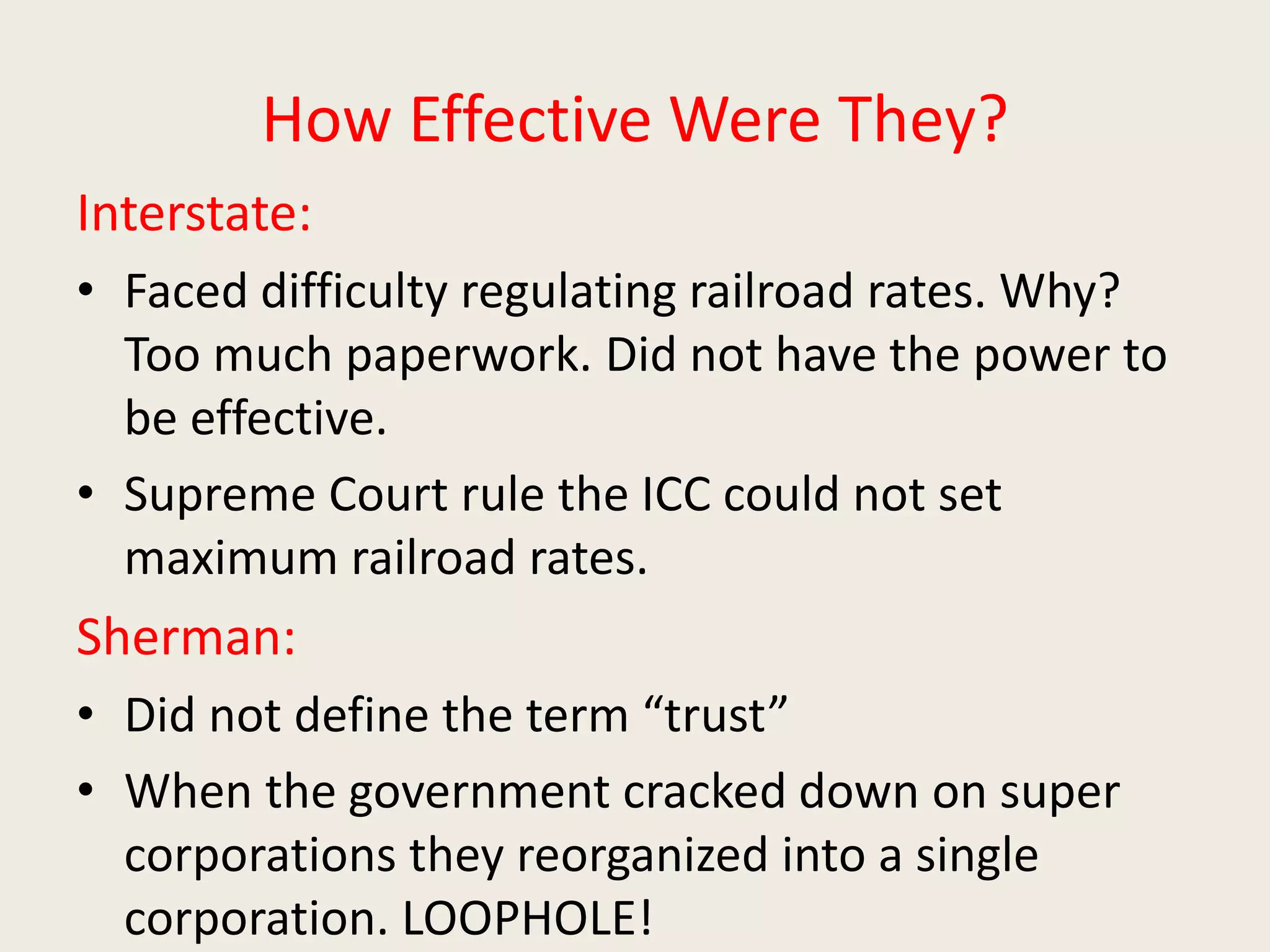 Interstate Sherman & Interstate Commerce Act | PPTX