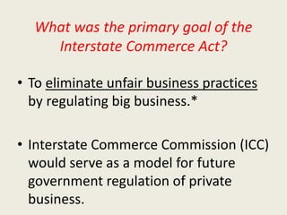 Interstate Sherman & Interstate Commerce Act | PPTX
