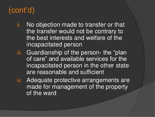 Interstate guardianship issues