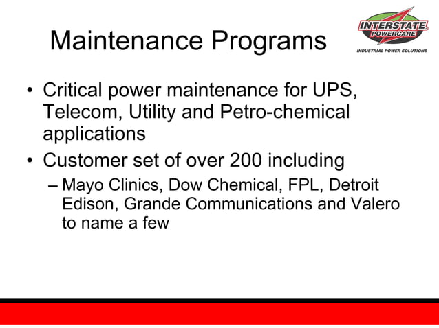 Interstate Power Care Overview | PPT
