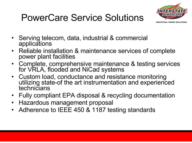 Interstate Power Care Overview | PPT