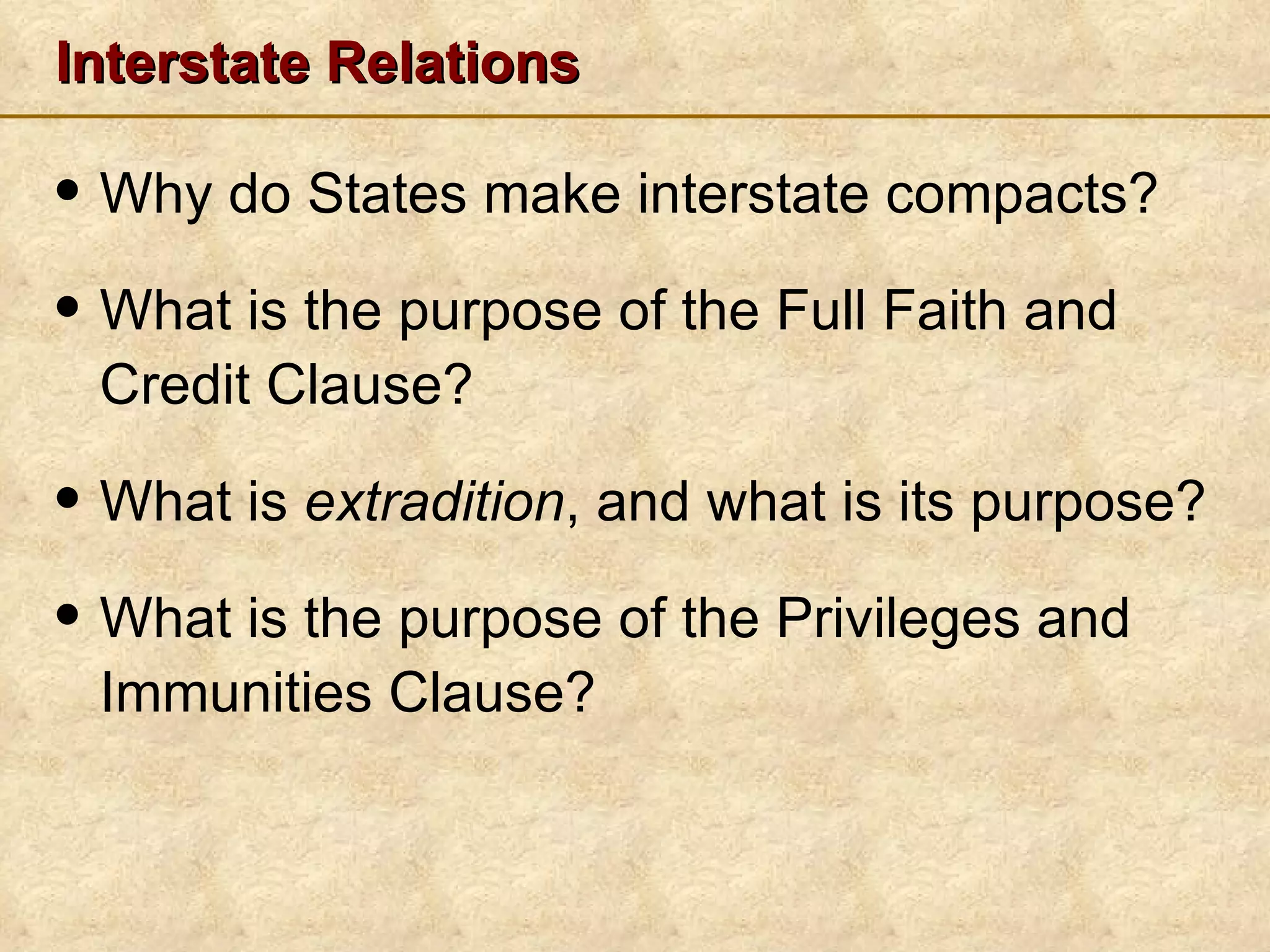 Interstate relations | PPT