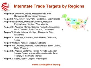 Interstate trade targets by US regions | PPT