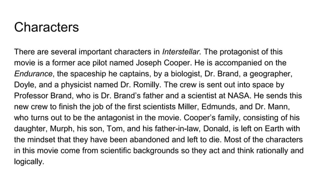 Interstellar Presentation | PPTX | Science Fiction | Genres