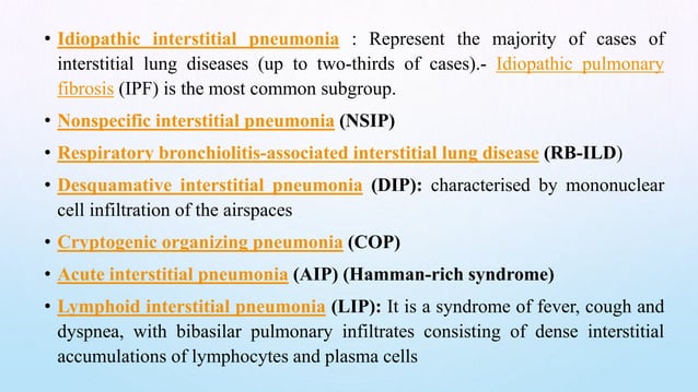 Interstitial lung disease (ILD) ppt slideshare | PPTX | Lung and Respiratory Health | Diseases ...
