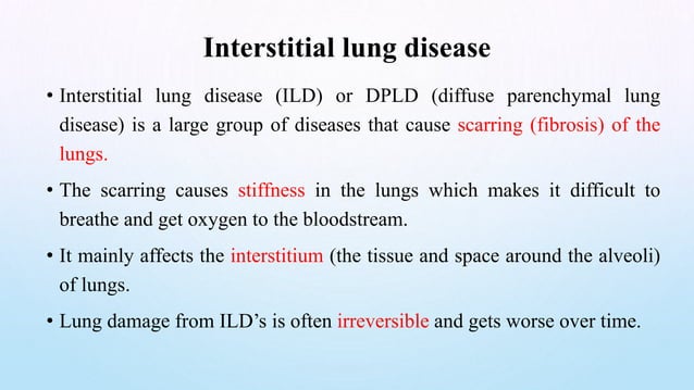 Interstitial lung disease (ILD) ppt slideshare | PPTX | Lung and Respiratory Health | Diseases ...