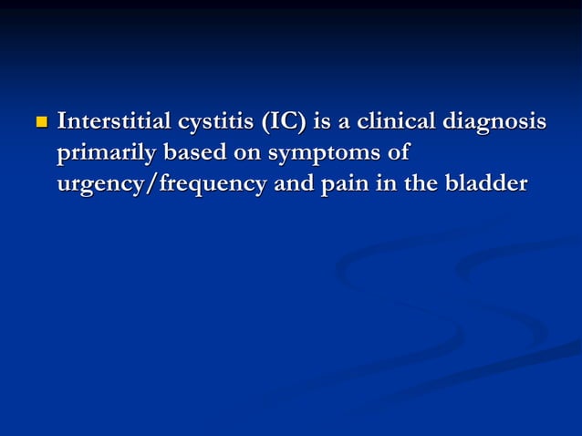 Pathogenesis of Interstitial cystitis | PPT