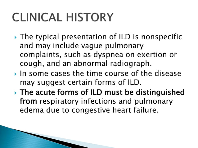 Interstitial lung disease; Basic Understanding and approach | PPT