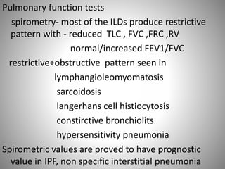 PFT and Interstitial lung diseases | PPTX
