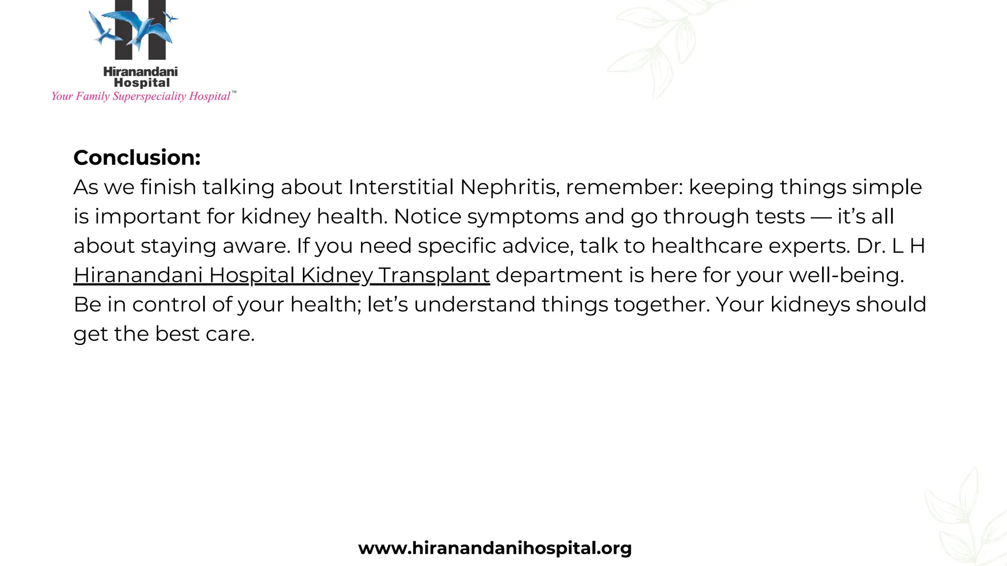 Interstitial Nephritis Causes, Symptoms, And Diagnosis - Hiranandani ...