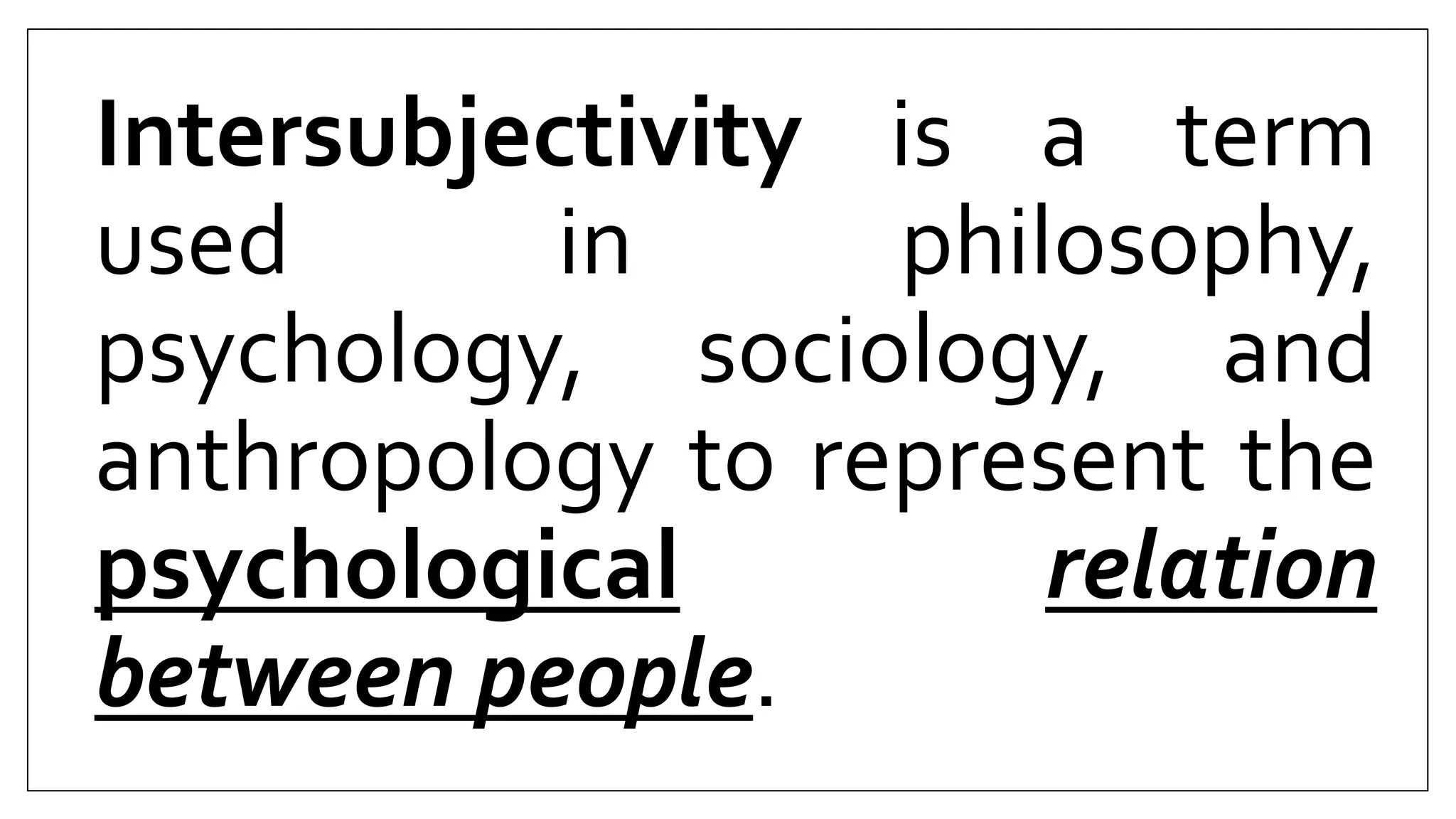 Intersubjectivity | PPTX
