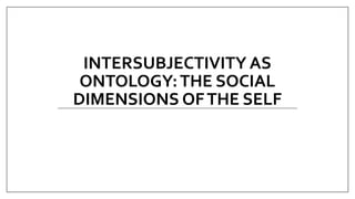 Intersubjectivity | PPTX