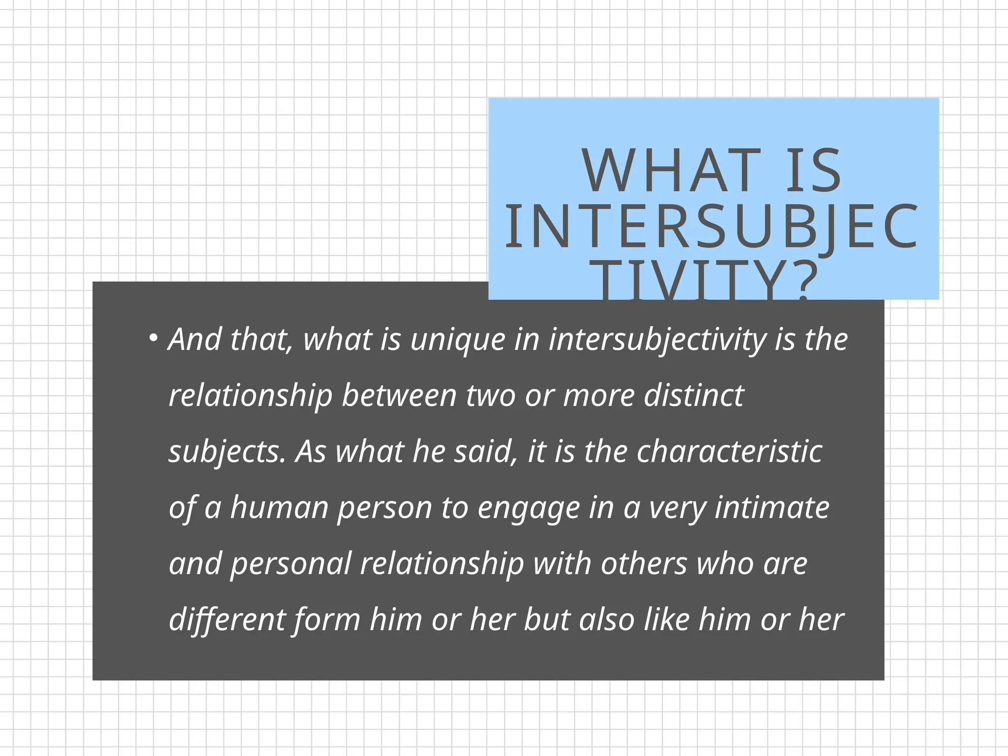 Intersubjectivity. Introduction to the Philosophy | PPTX