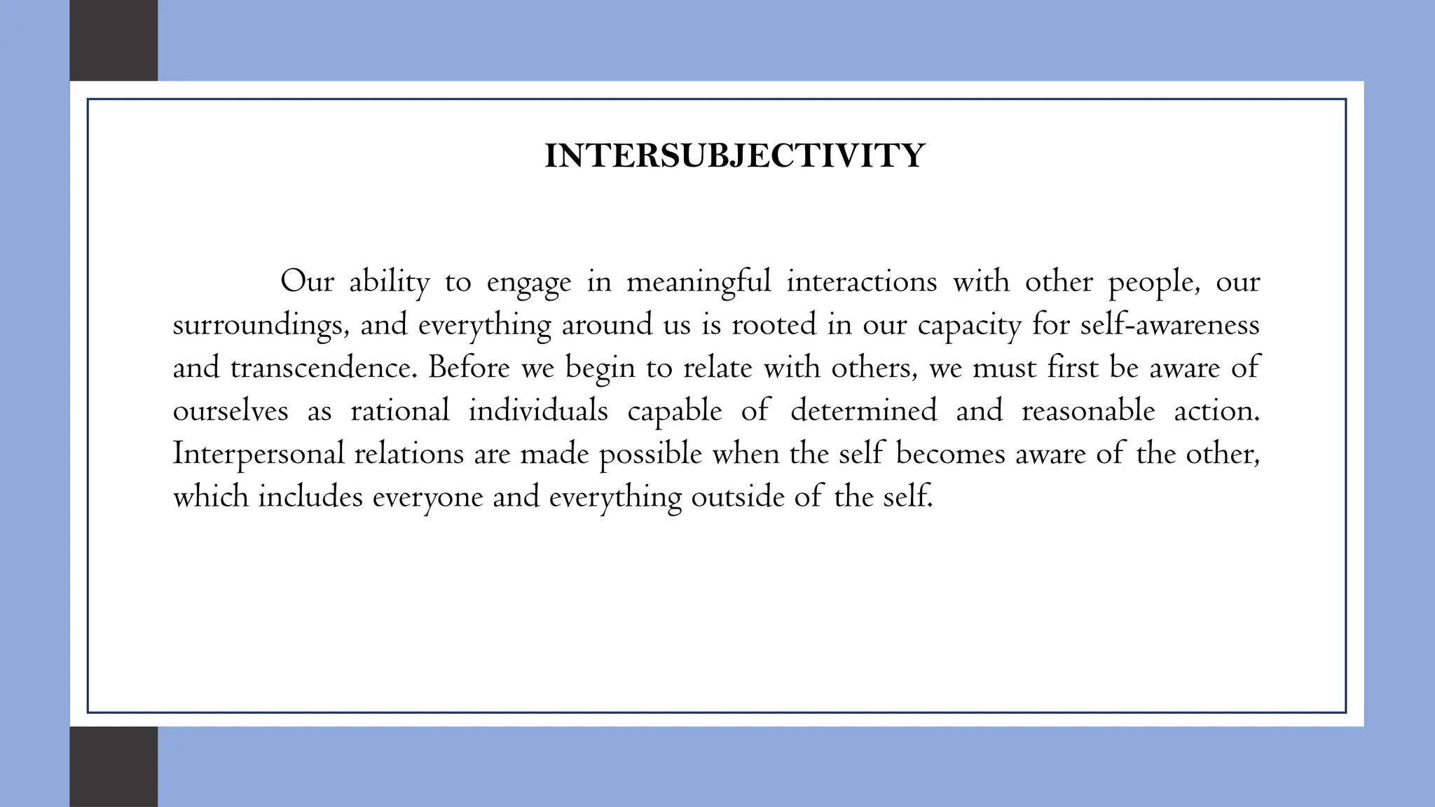 INTERSUBJECTIVITY - a powerpoint presentation | PPTX