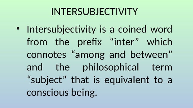 intersubjectivity powerpoint presentation | PPTX
