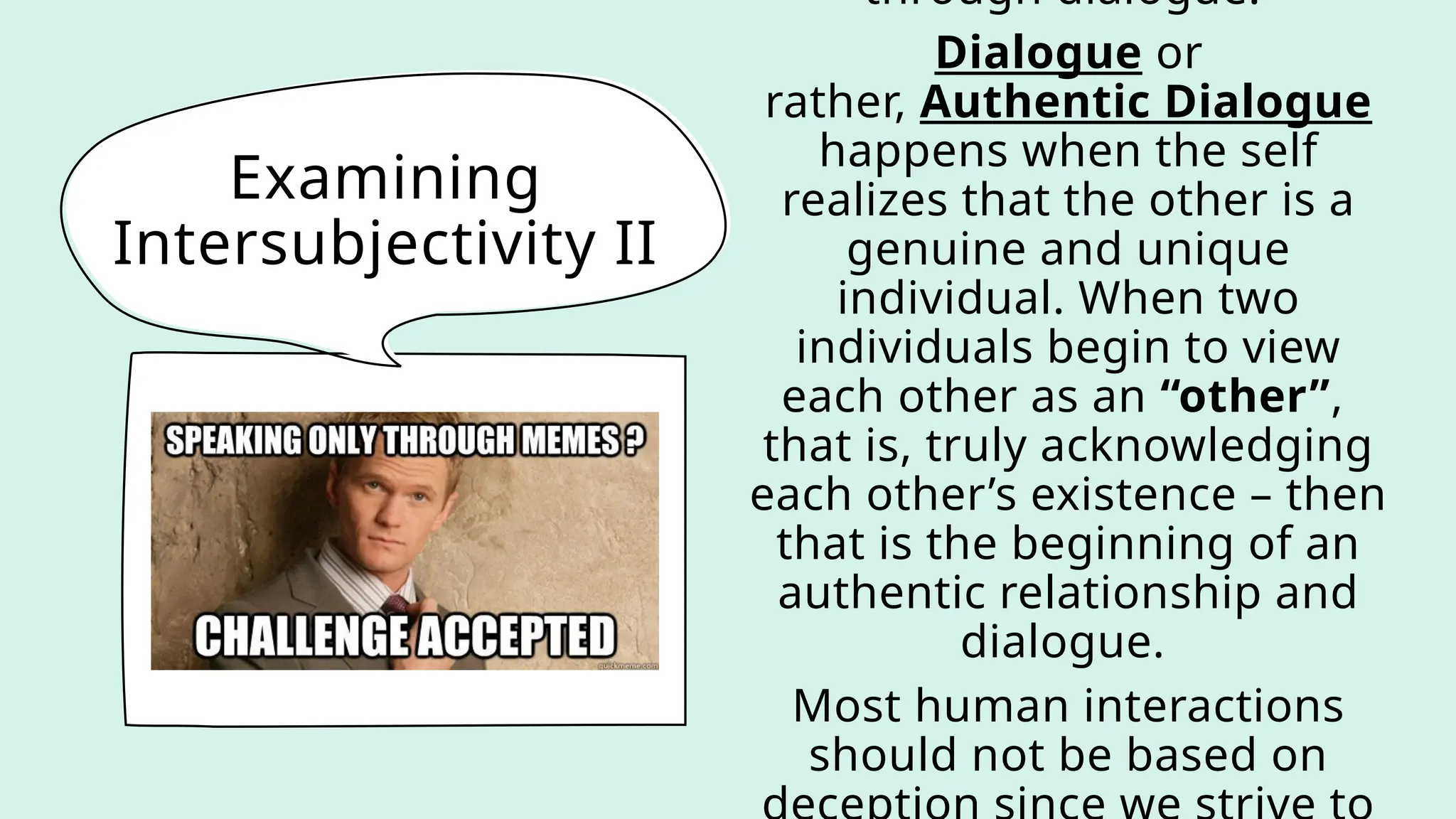 Introduction to the Philosophy of the Human Person - Intersubjectivity ...